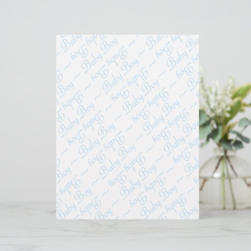 Baby Boy Script in Light Blue Text on White | Zazzle