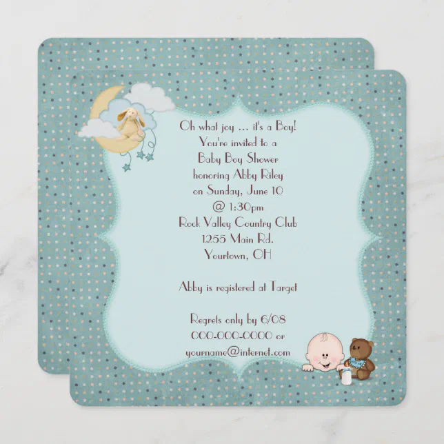 Baby Boy Shower Invitation | Zazzle