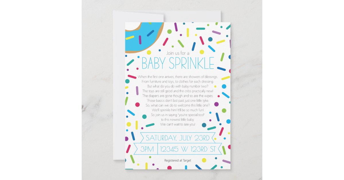 Baby Boy Sprinkle Invitation | Zazzle