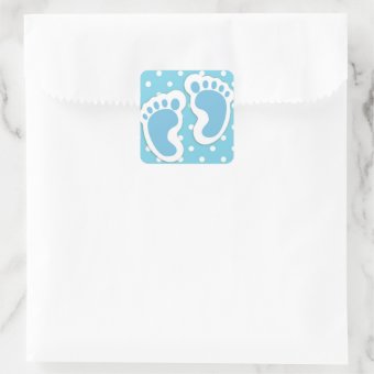 Baby boy square sticker | Zazzle