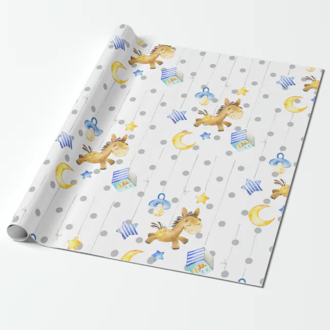 Baby Boy Toys Pattern Baby Shower Gift Nursery Wrapping Paper | Zazzle
