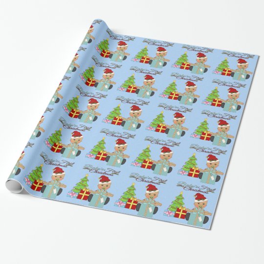 Baby Boy's 1st Christmas Wrapping Paper | Zazzle.com