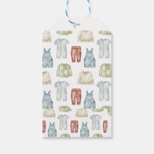 Baby Boy's Clothes, Clothesline Baby Shower Favor Gift Tags | Zazzle