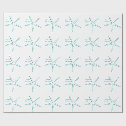 Baby Boys Girls Baby Shower Cute Starfish Patterns Wrapping Paper | Zazzle