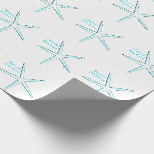 Baby Boys Girls Baby Shower Cute Starfish Patterns Wrapping Paper | Zazzle