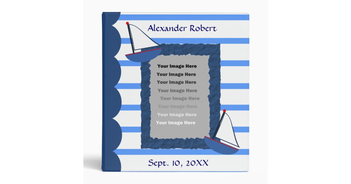Baby Boys Nautical Sailboats Baby Photo Album Binder | Zazzle