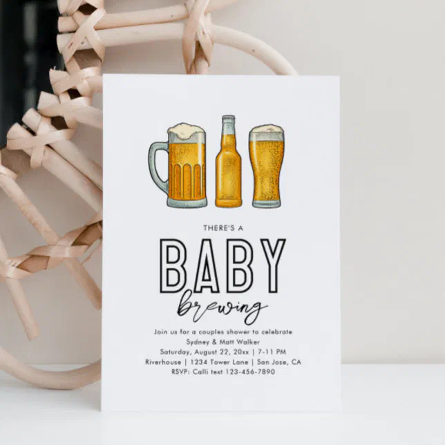 Baby Brewing Baby Shower Invitation | Zazzle