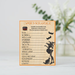 Baby Brewing Shower Halloween Witch Scramble Game | Zazzle