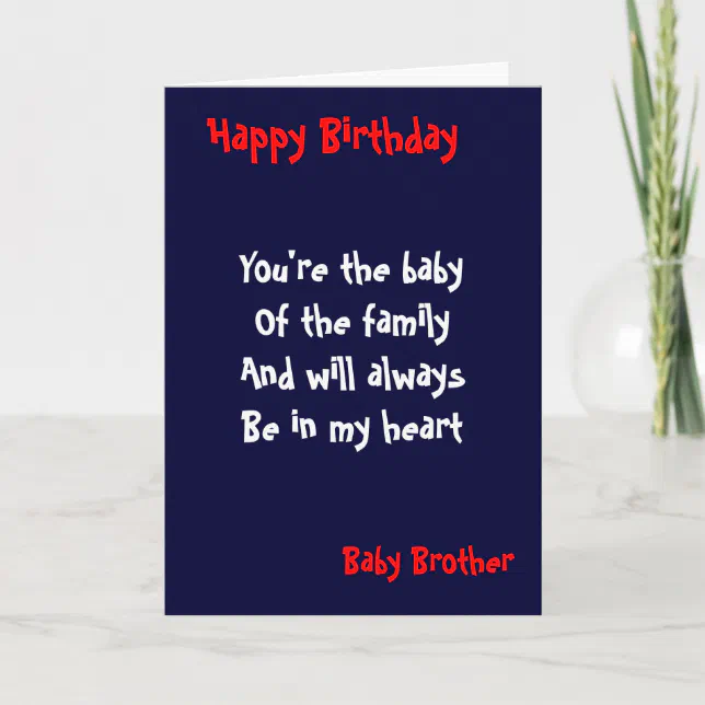 Baby brother Birthday Card | Zazzle