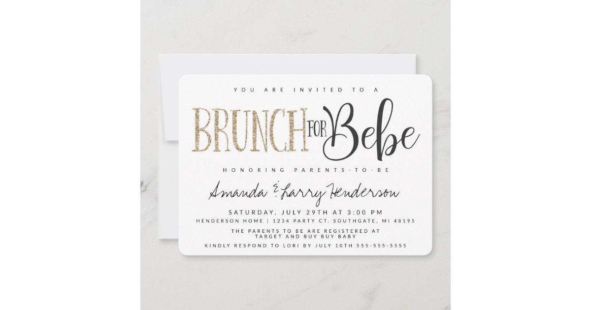 Baby Brunch Baby Shower Invitation | Zazzle