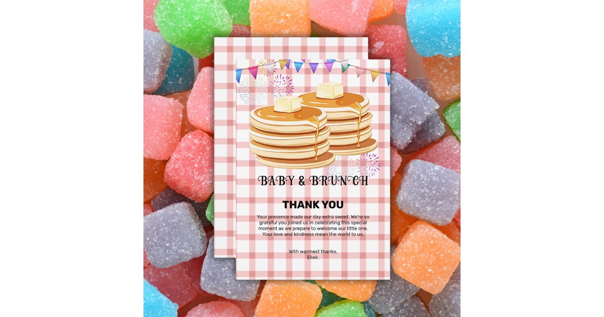 Baby & Brunch Festive Souffle Baby Shower Thank You Card | Zazzle