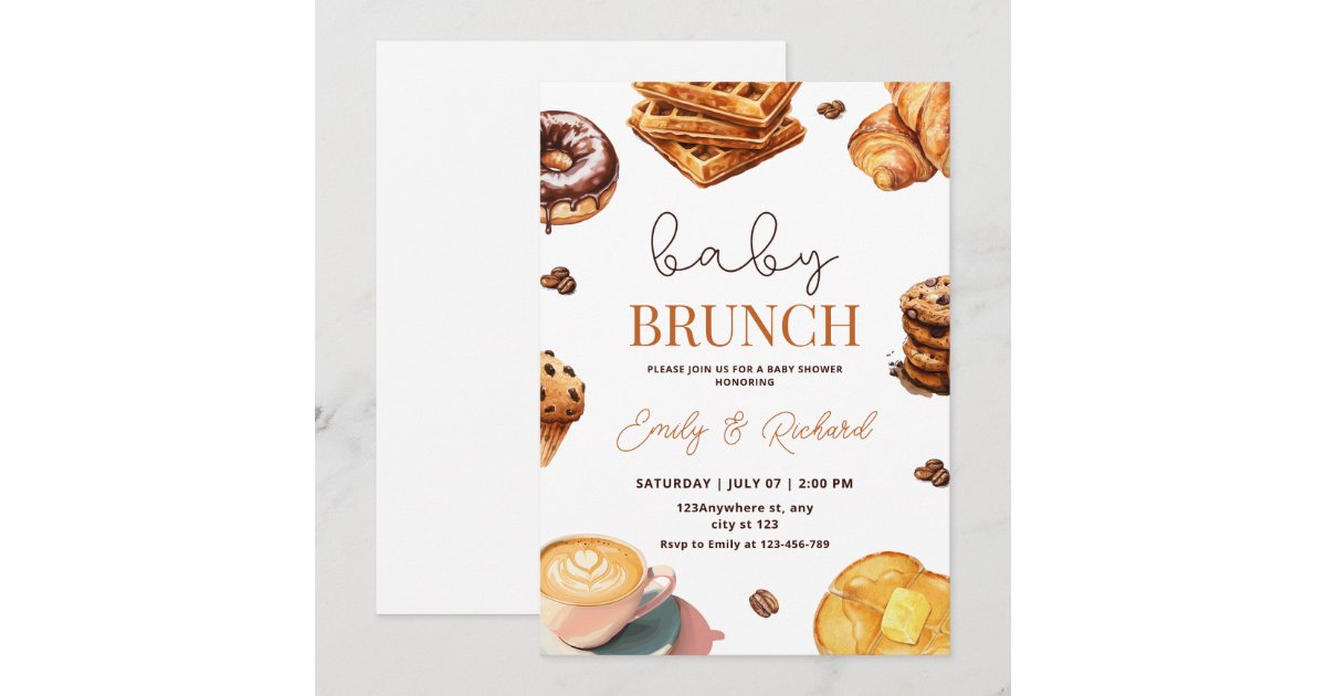 Baby Brunch Neutral Baby Shower Invite, Breakfast Invitation | Zazzle