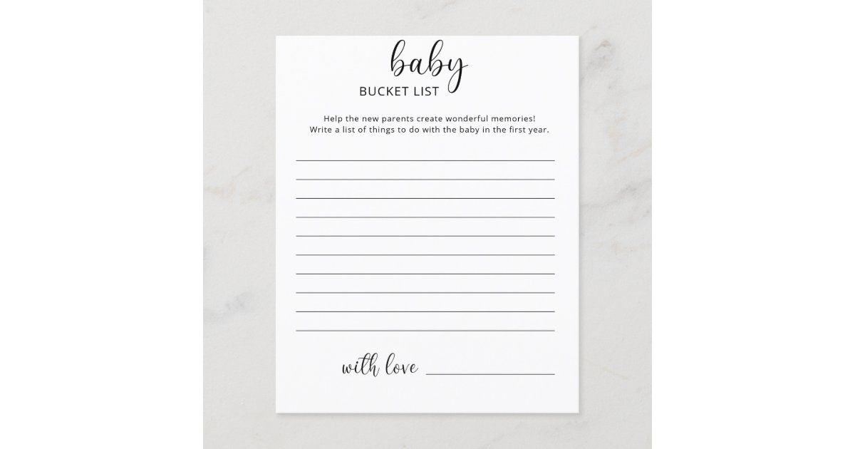 Baby bucket list | Zazzle