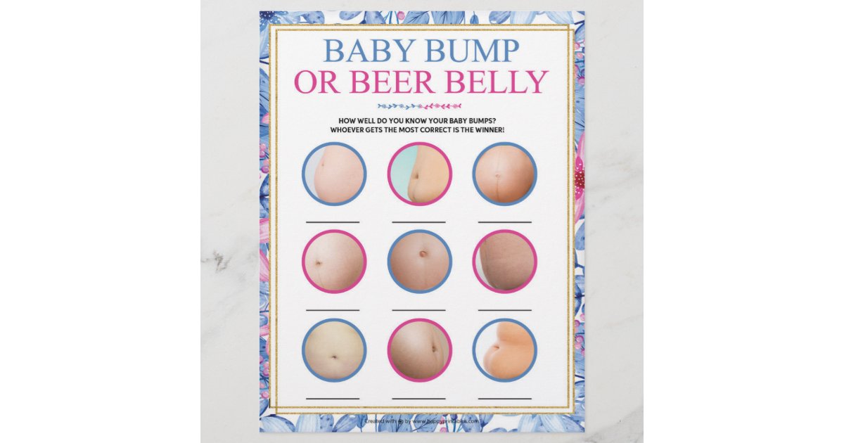 Baby Bump Or Beer Belly [Floral Watercolors] Letterhead | Zazzle