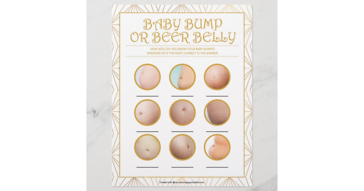 Baby Bump Or Beer Belly [Golden Lines] Letterhead | Zazzle