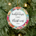 Baby Bump's First Christmas Footprint Holiday Ceramic Ornament | Zazzle