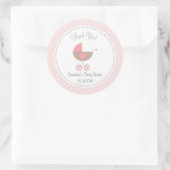 Baby Carriage Baby Shower Sticker Pink | Zazzle