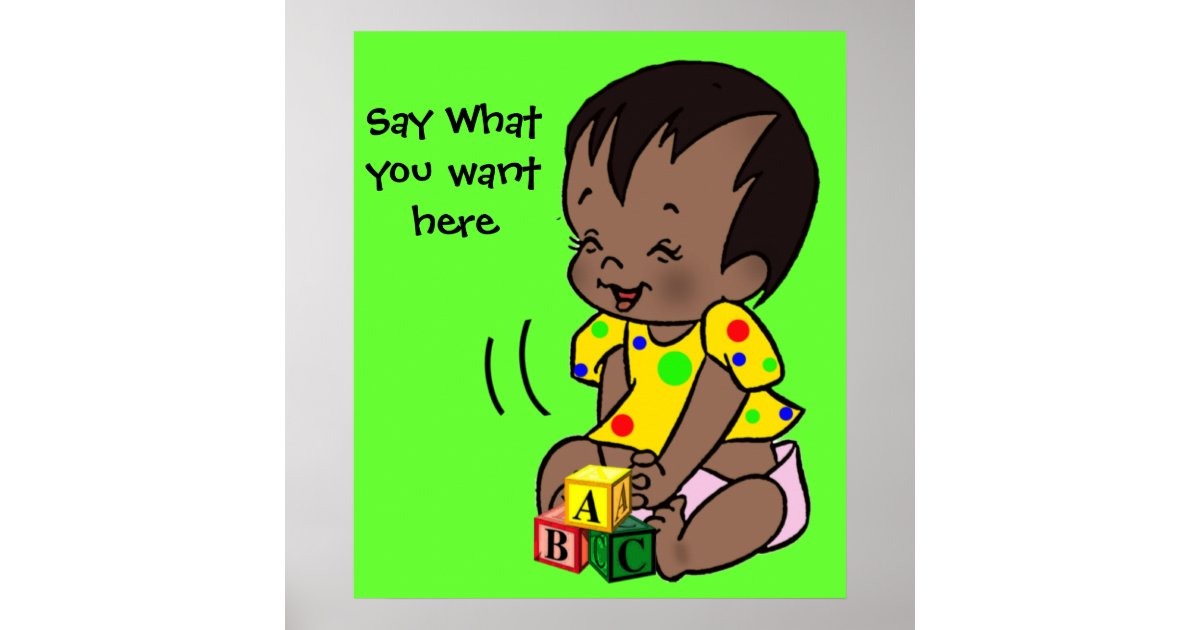 Baby Cartoon to Personalize - Poster | Zazzle