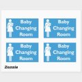 Baby Changing Room Sign with Parent and Infant Rectangular Sticker | Zazzle