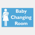 Baby Changing Room Sign with Parent and Infant Rectangular Sticker | Zazzle