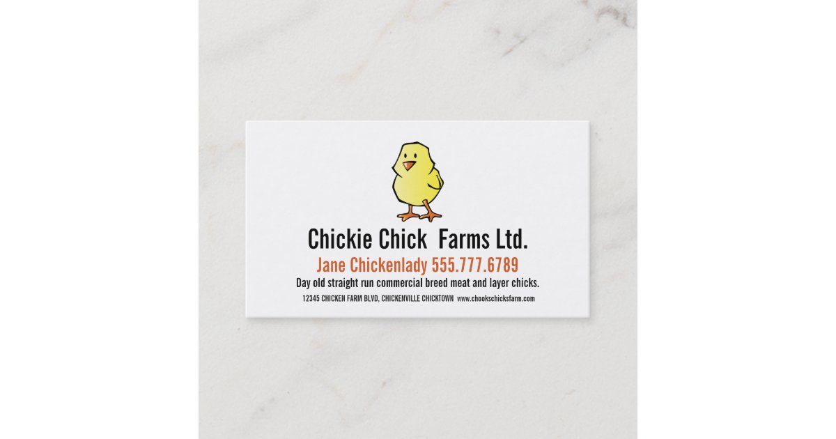 Baby Chick Modern Chicken Hatchery Business Card | Zazzle