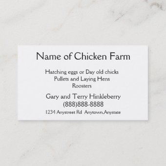 Baby Chicken Egg or Chicken Farm Business Card | Zazzle