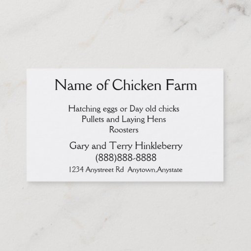 Baby Chicken Egg or Chicken Farm Business Card | Zazzle