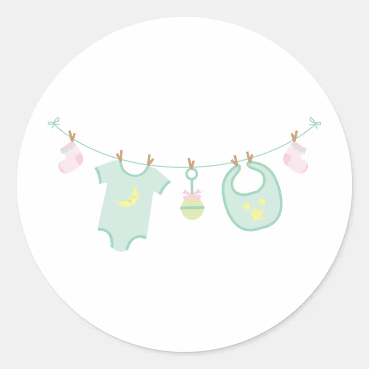Baby Clothes Classic Round Sticker | Zazzle