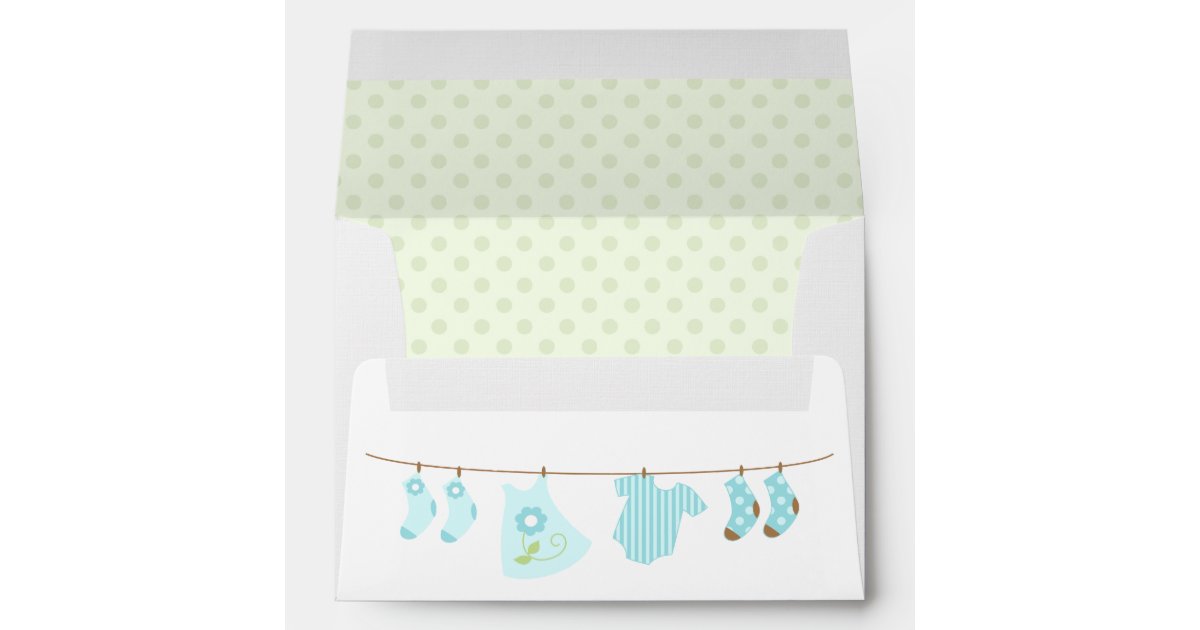 Baby Clothesline Baby Shower Envelope | Zazzle