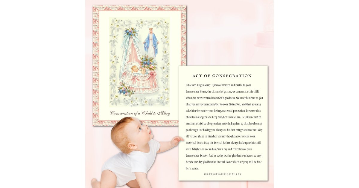 Baby Consecration Prayer to Virgin Mary Note Card | Zazzle
