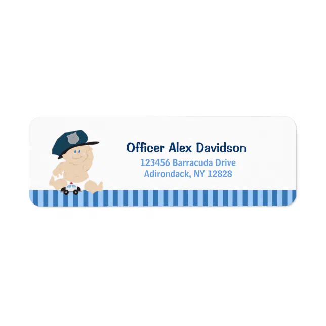 Baby Cop Police Officer Return Labels | Zazzle