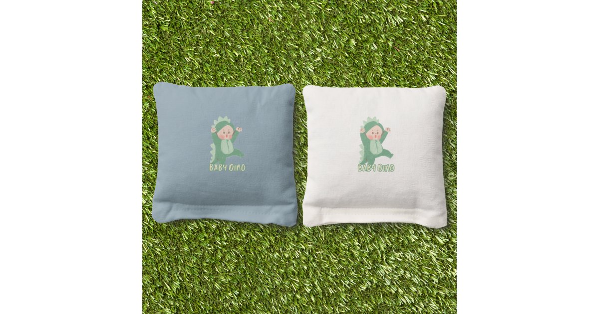 Baby Cornhole Bag Green Simple Cute Baby Dino | Zazzle