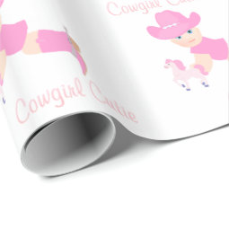 Baby Cowgirl With Pink Hat and Boots Cowgirl Cutie Wrapping Paper | Zazzle