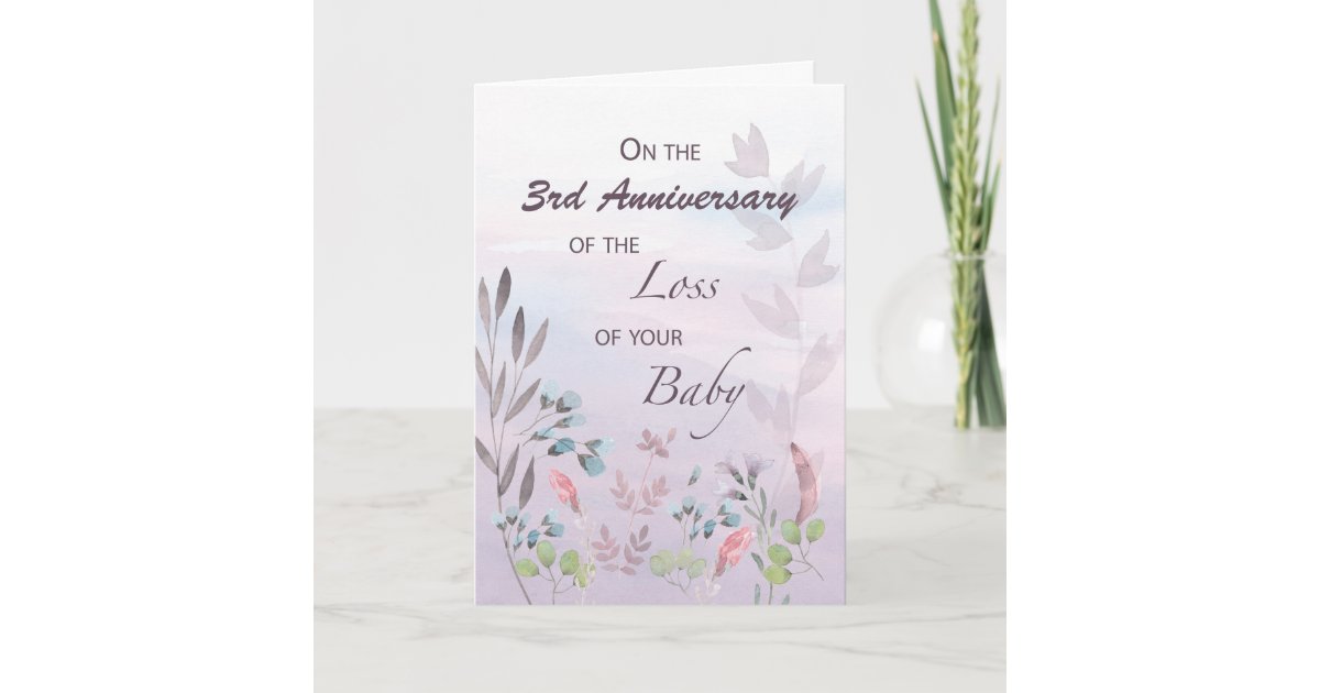 Baby Custom Year 3rd Anniversary of Loss Card | Zazzle