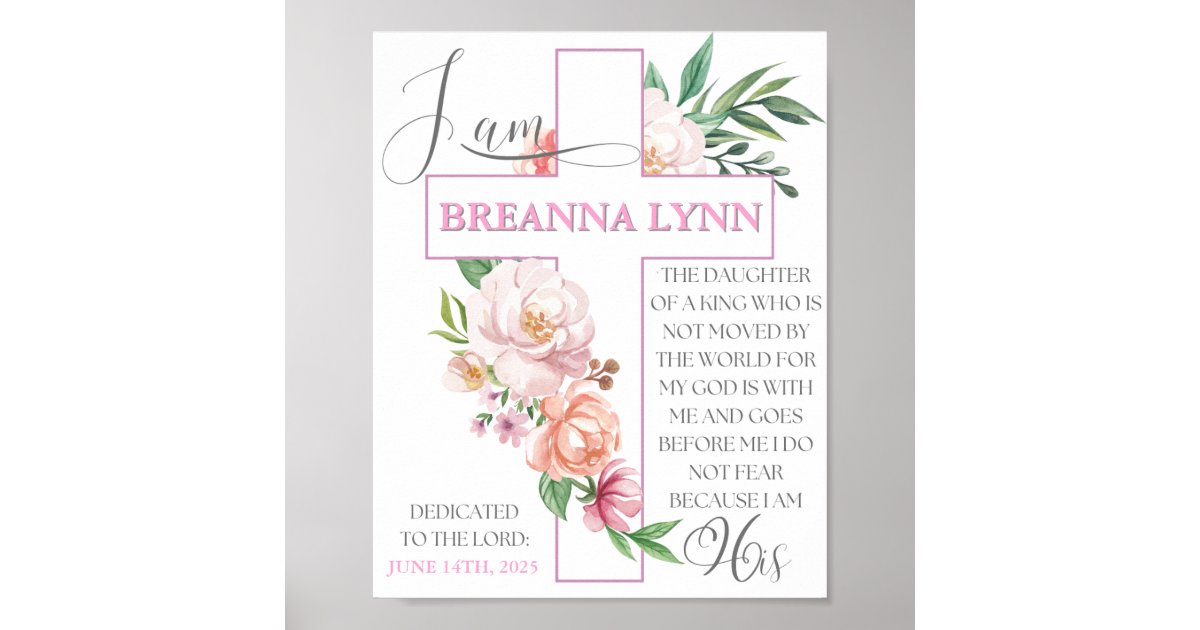 Baby Dedication Poster- Baby Girl Poster | Zazzle
