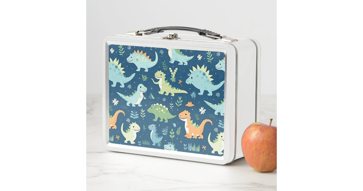 Baby Dinosaur Metal Lunch Box | Zazzle