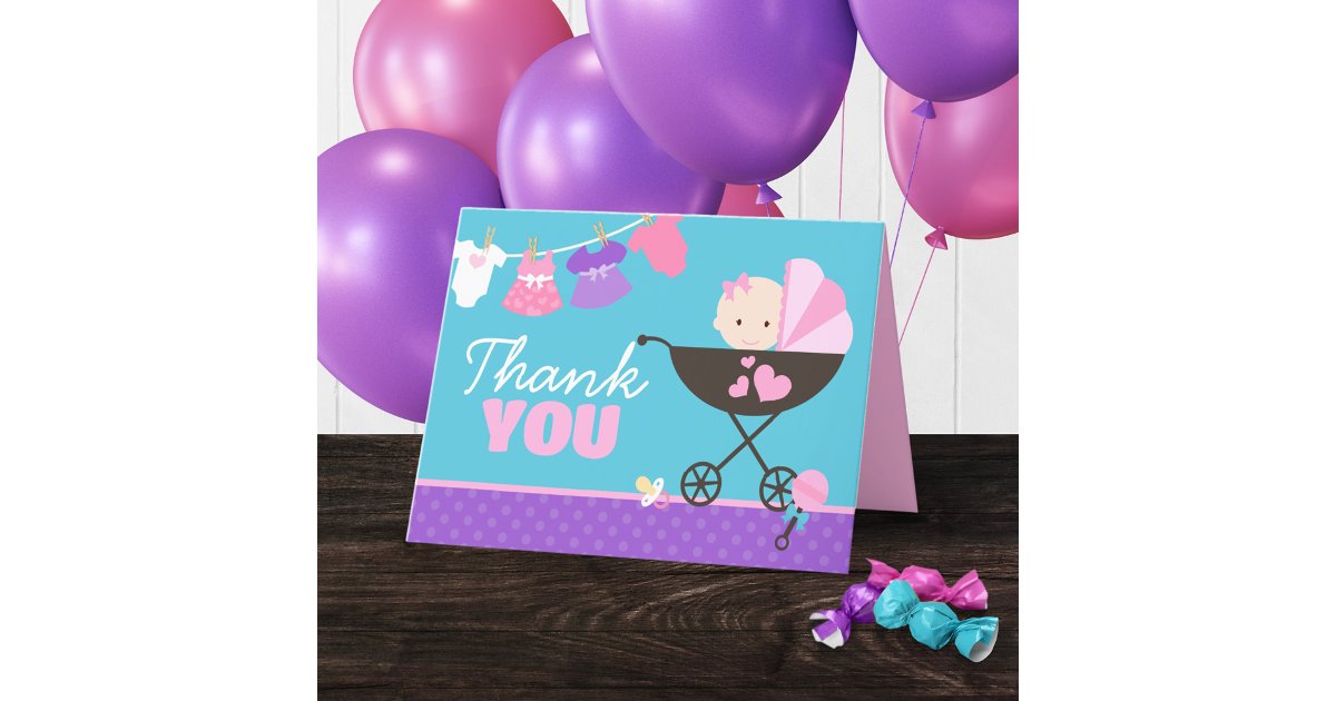 Baby Doll Folding Thank You Cards | Zazzle