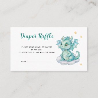 Baby Dragon Diaper Raffle Enclosure Card | Zazzle