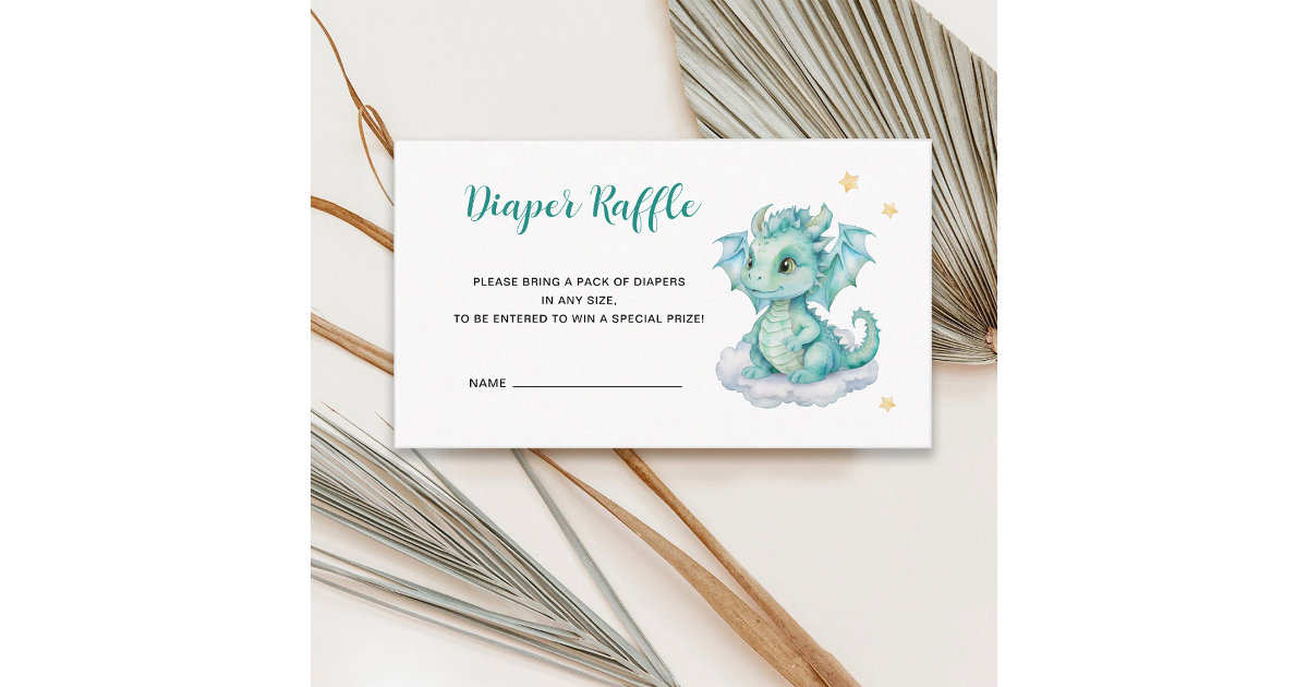 Baby Dragon Diaper Raffle Enclosure Card | Zazzle