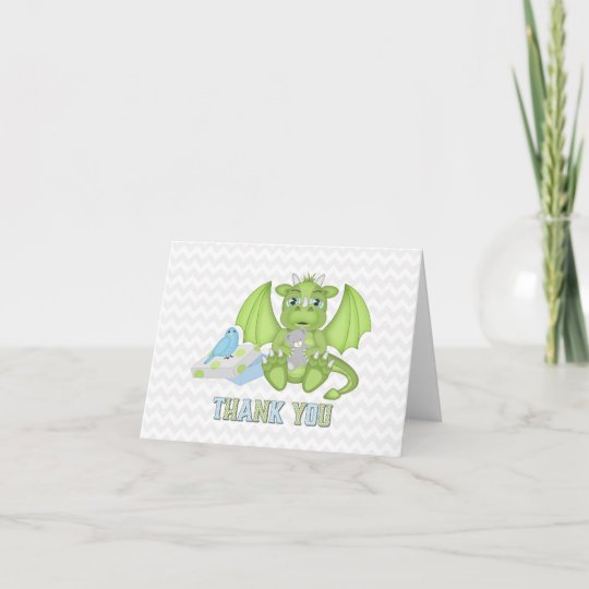 Baby Dragon Folded Thank You Card | Zazzle.com