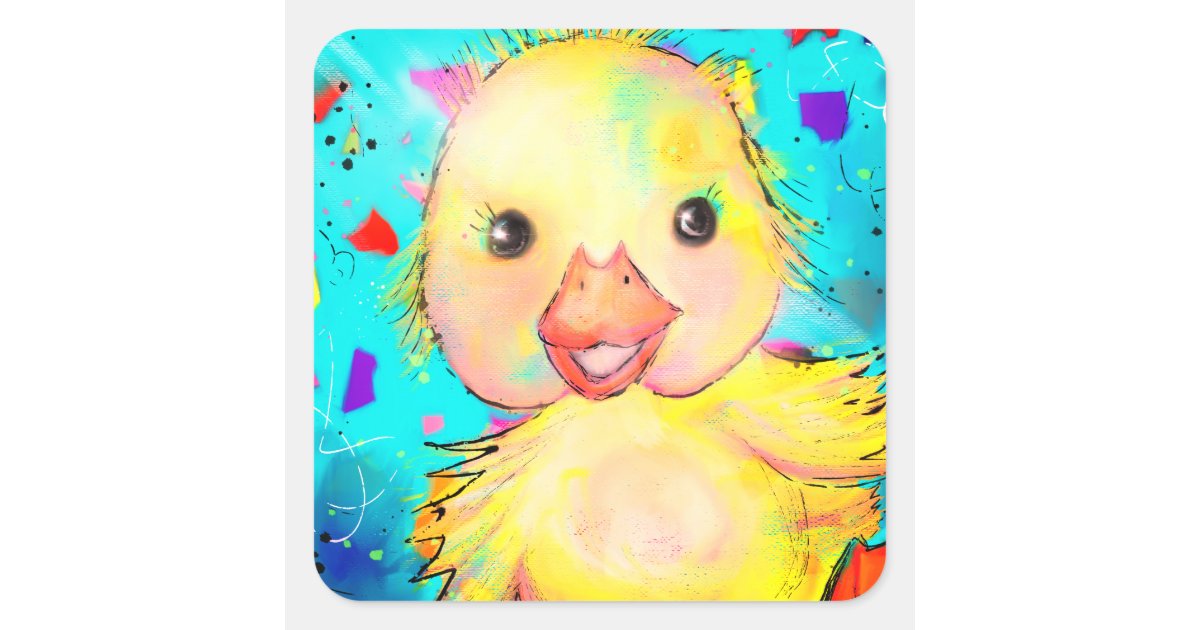 Baby Duck Square Sticker | Zazzle