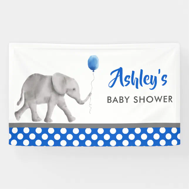 Baby Elephant Baby Shower Banner Blue Welcome Sign | Zazzle