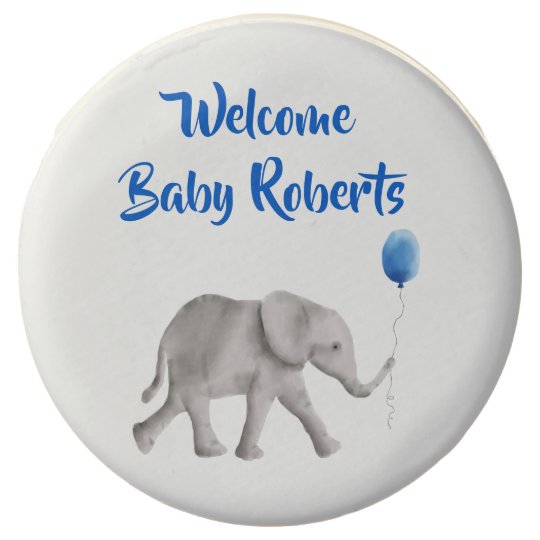 Baby Elephant Baby Shower Blue Balloon Chocolate Covered Oreo | Zazzle.com