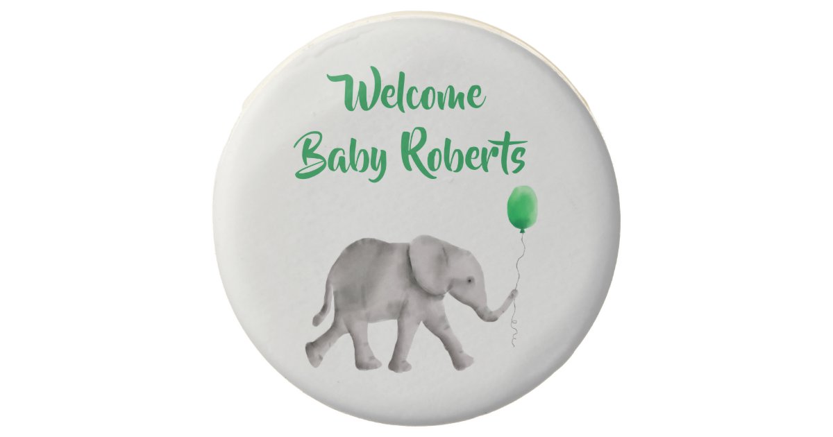 Baby Elephant Baby Shower, Green Balloon Chocolate Covered Oreo | Zazzle