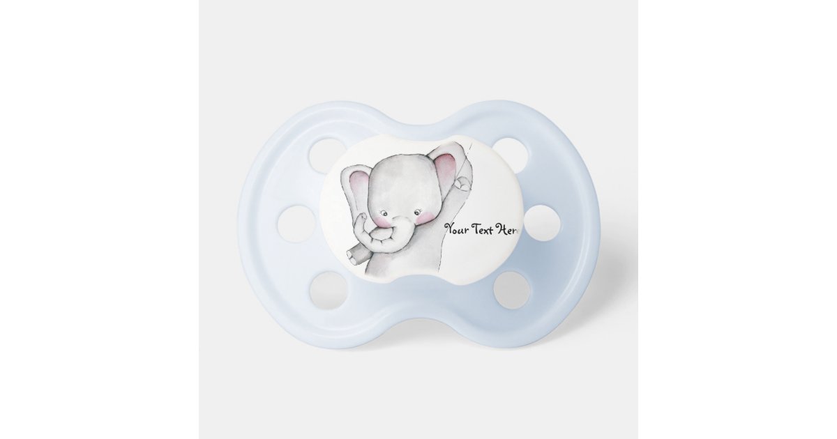 Baby Elephant Blue Pacifier | Zazzle