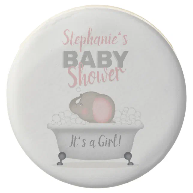 Baby Elephant Bubble Bath Girl Baby Shower Chocolate Covered Oreo | Zazzle