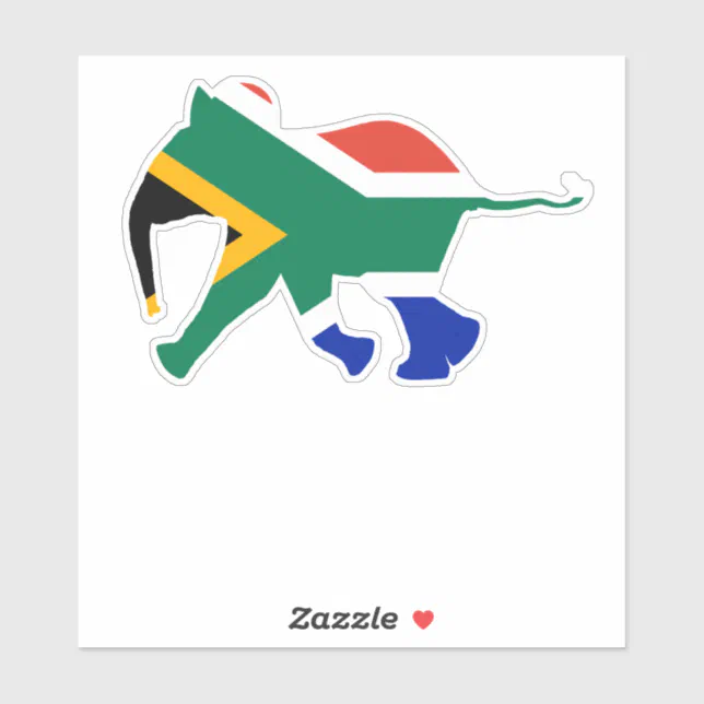 Baby Elephant in Colors of South African Flag Sticker | Zazzle
