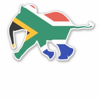 Baby Elephant in Colors of South African Flag Sticker | Zazzle