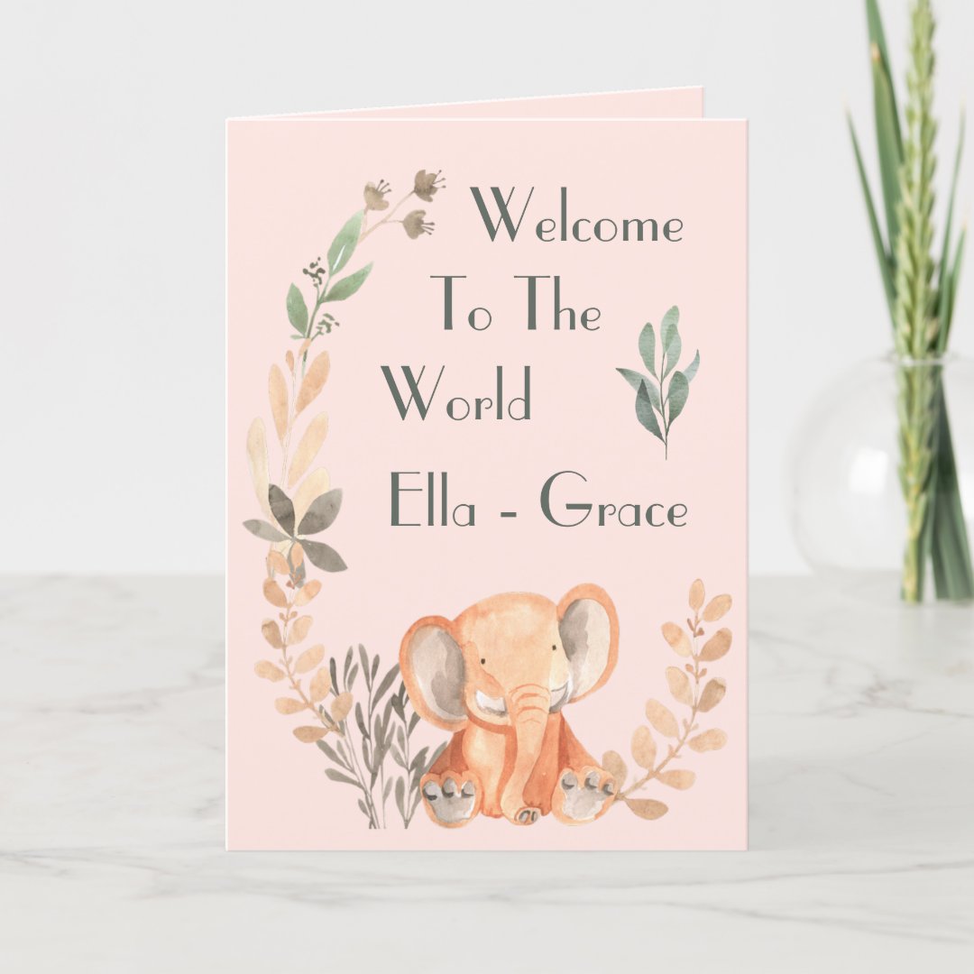 Baby Elephant New Baby Card | Zazzle