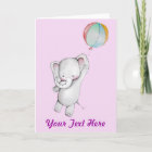 Watercolor Elephant Girl Congratulations Card | Zazzle.com